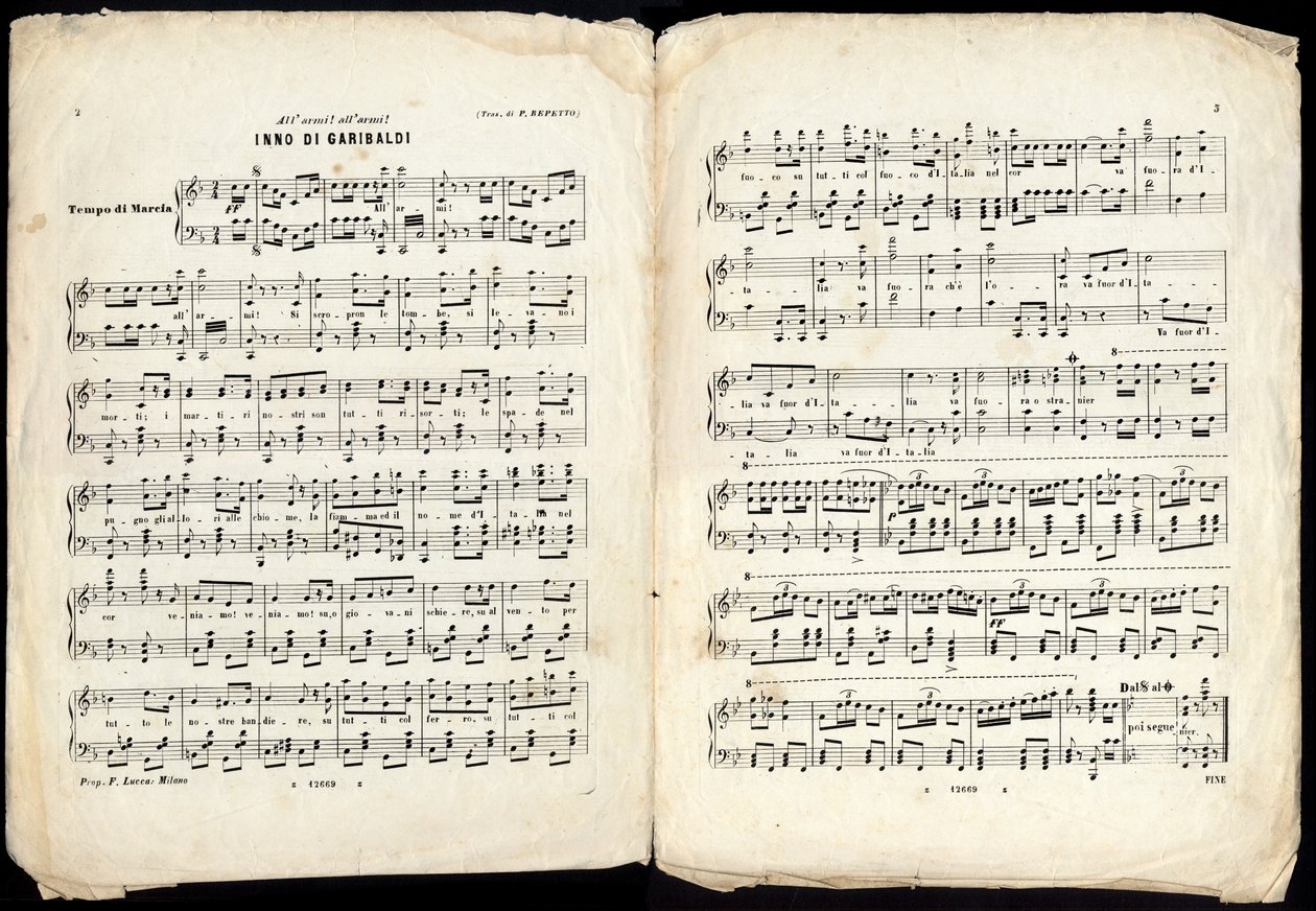 HIMNO A GARIBALDI, finales del siglo XIX