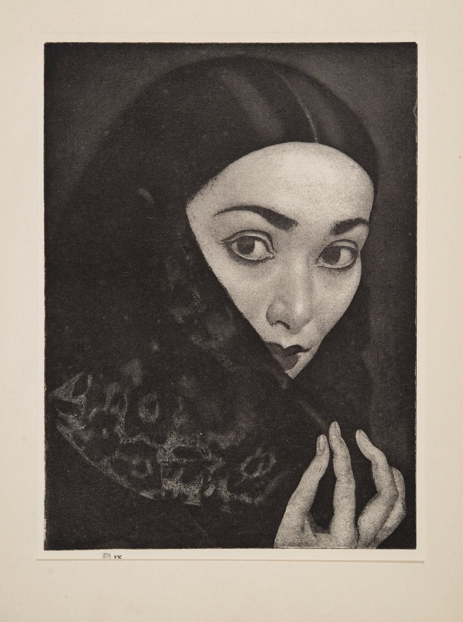 Dama con un Chal, pub. 1926 | Laura Knight