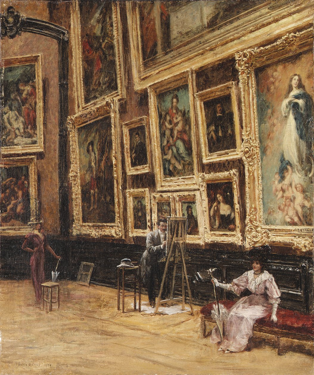 En el Louvre | Louis Beraud | Impresión de arte