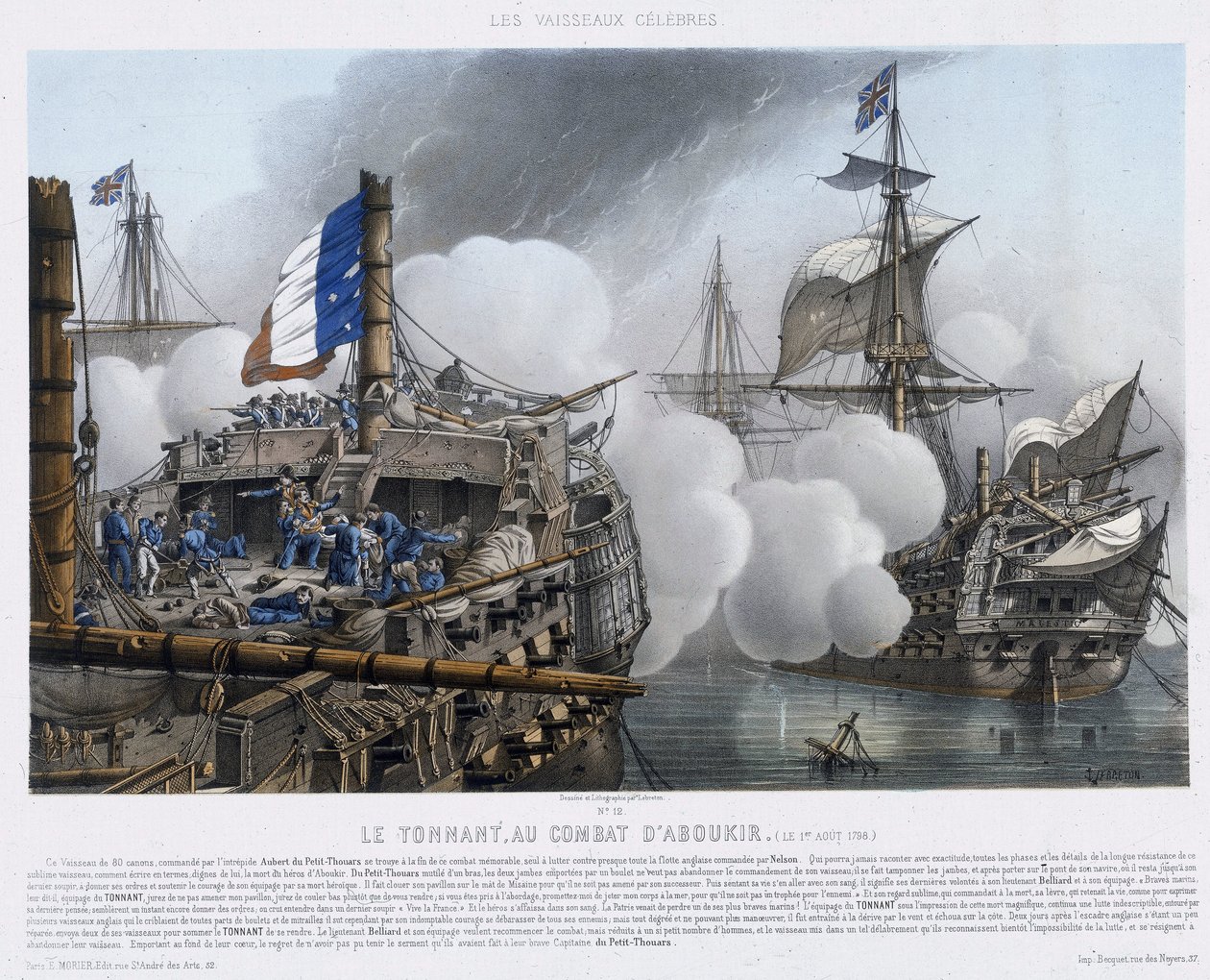 Barcos famosos: El Tonnant, en la batalla de Aboukir (o batalla del Nilo).