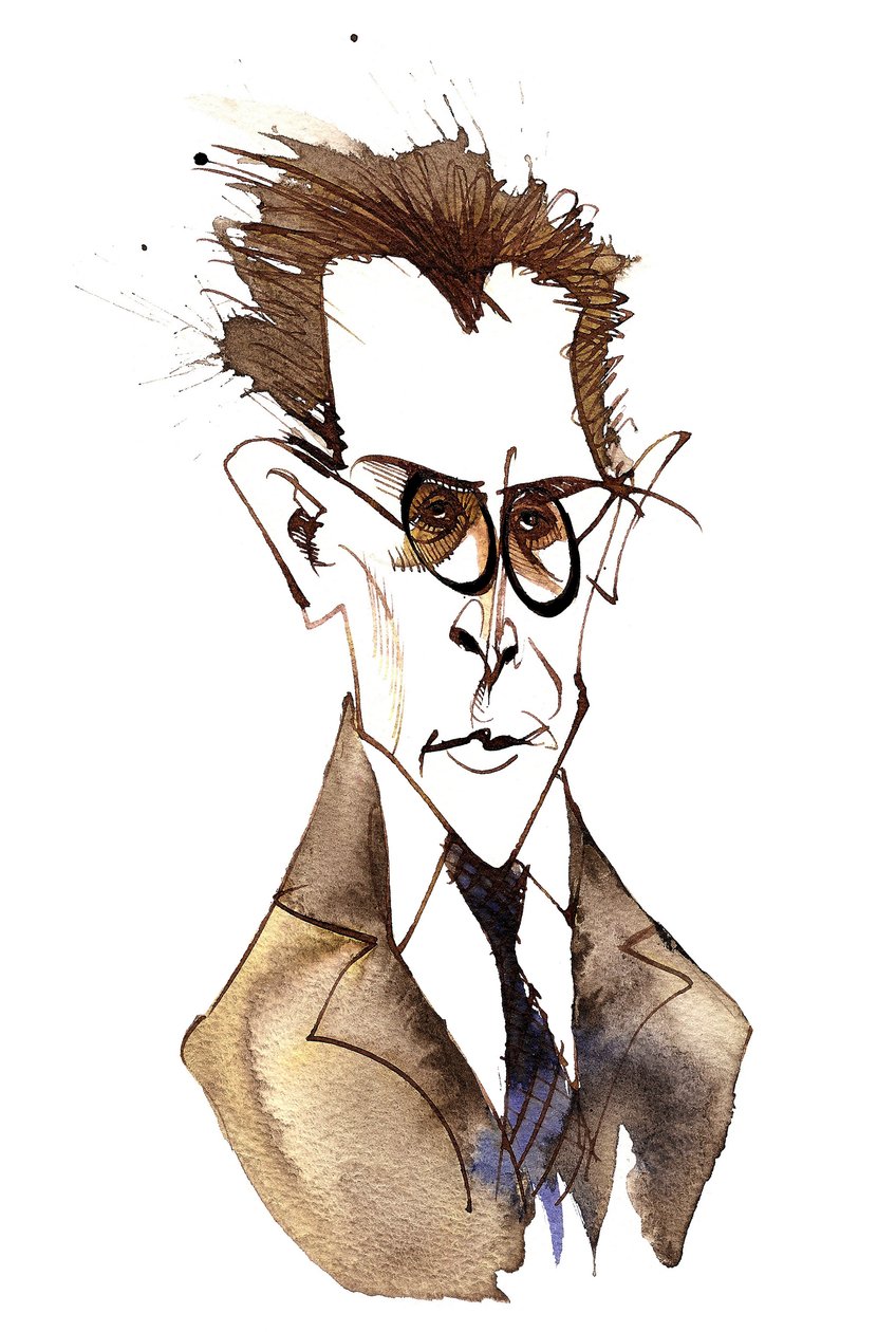 Caricatura de Anton von Webern, compositor austríaco (1883-1945)