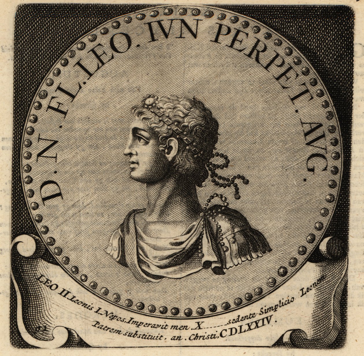 Retrato del emperador romano León II | Impresión de arte