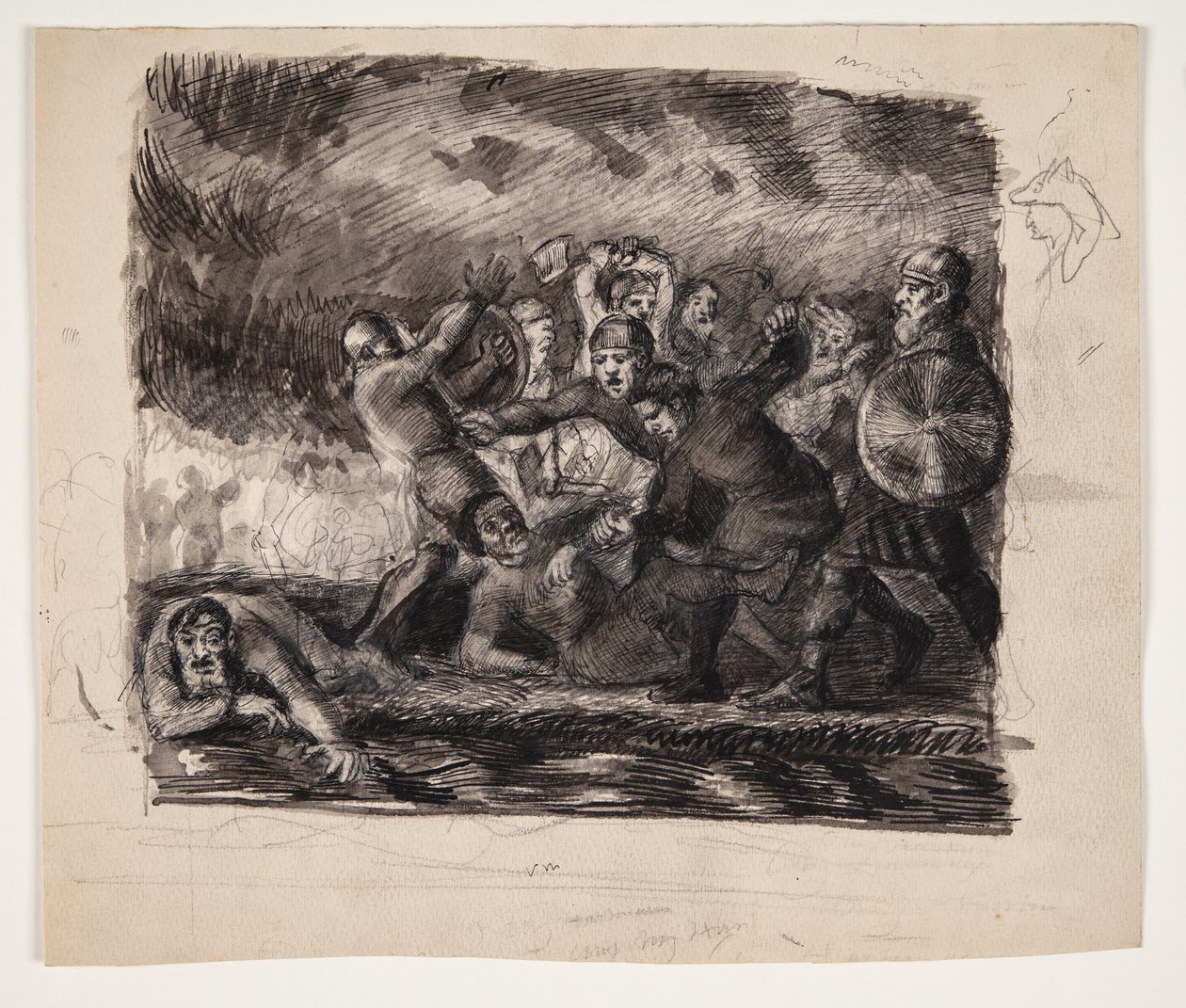 escena de batalla | Oluf Hartmann | Impresión de arte