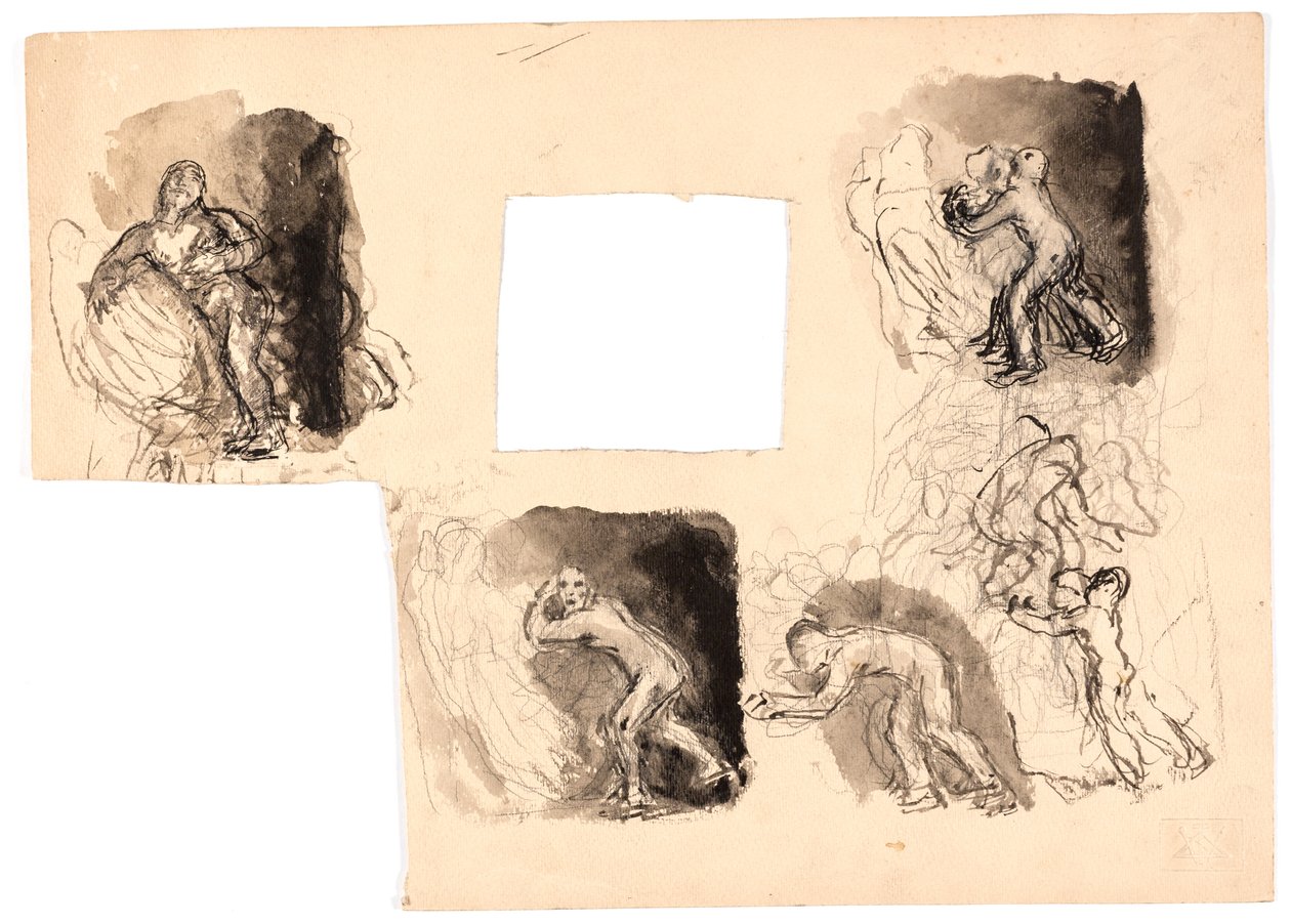 Estudios para "Ixion" | Oluf Hartmann | Impresión de arte