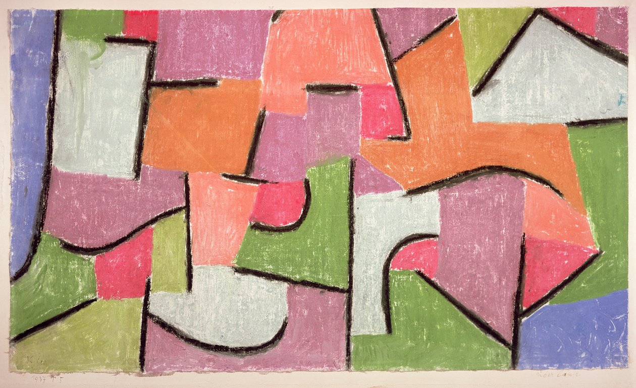 Overland (Uberland) 1937 (pastel sobre lino) | Paul Klee