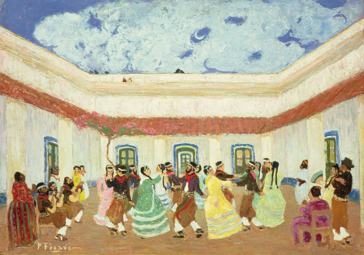 El patio | Pedro Figari | Impresión de arte