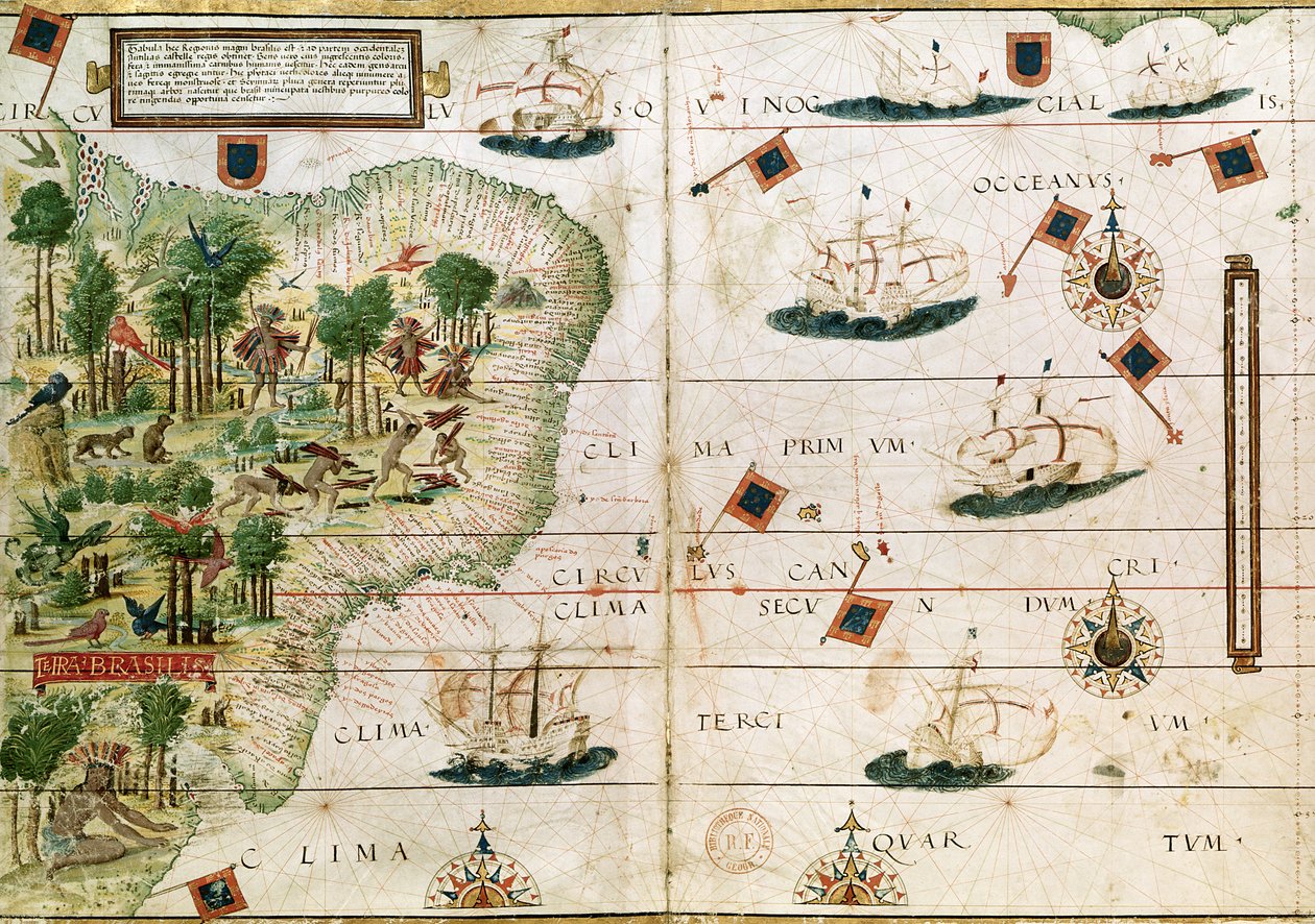Brasil del 'Atlas Miller' por Pedro Reinel, c.1519