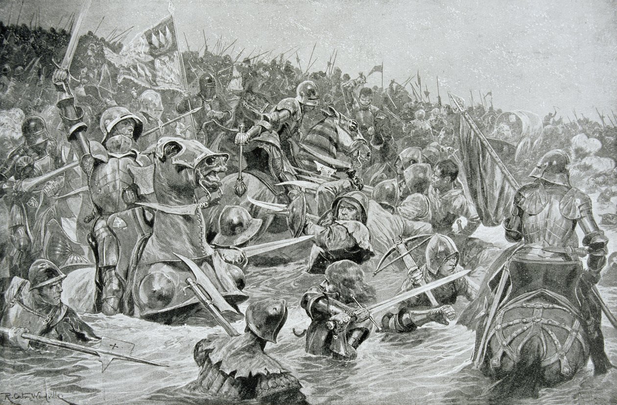 La Batalla de Towton en 1461, ilustración de 'Historia de la Nación ...