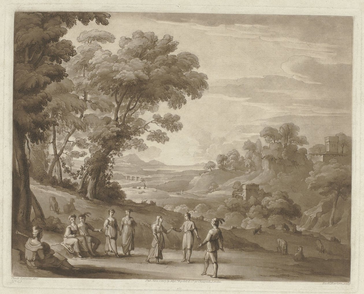 Paisaje con figuras danzantes Impresiones a partir de dibujos de Claude ...