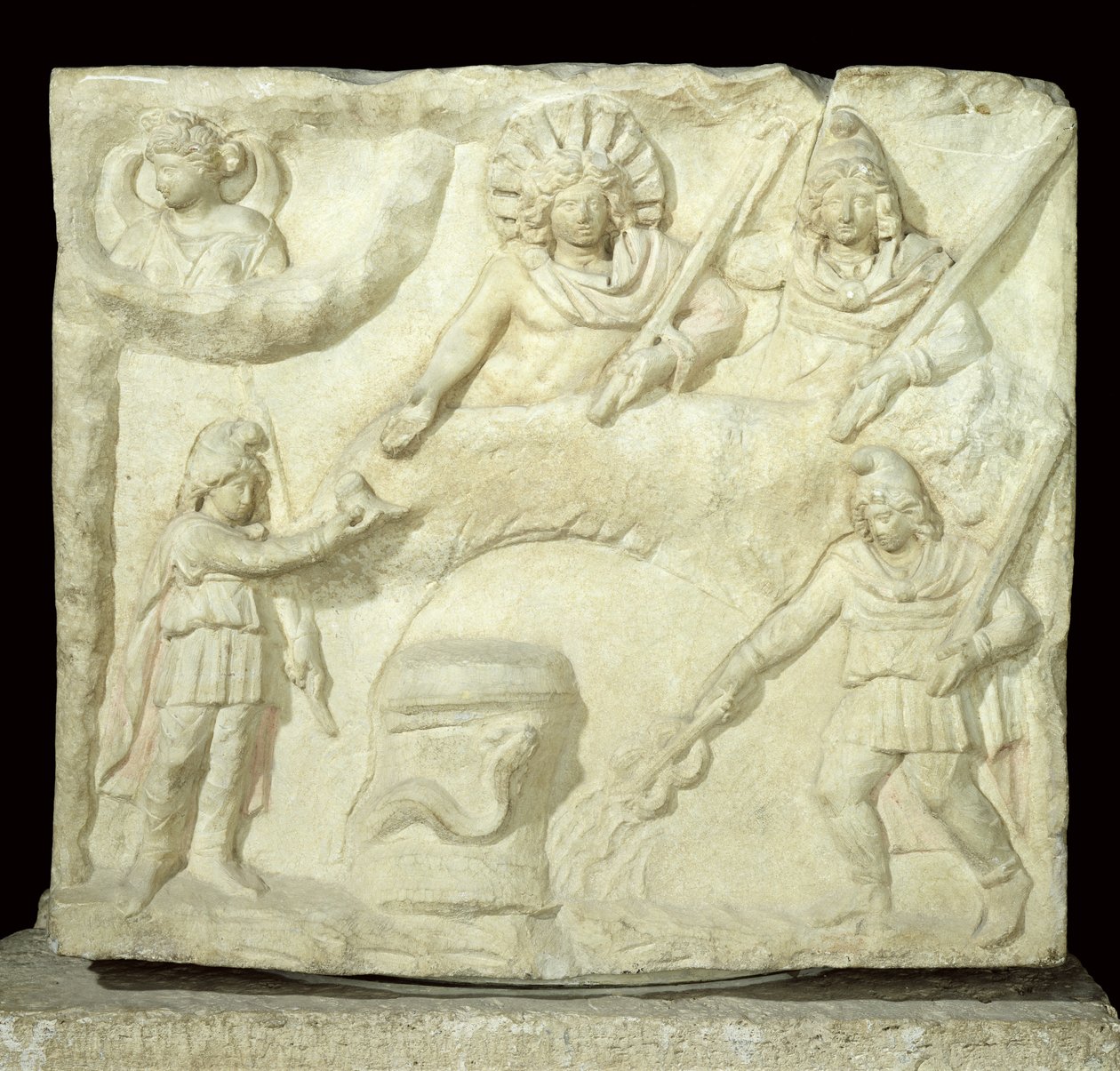 El Banquete de Mitra y el Sol, siglo II-III d.C. (mármol)