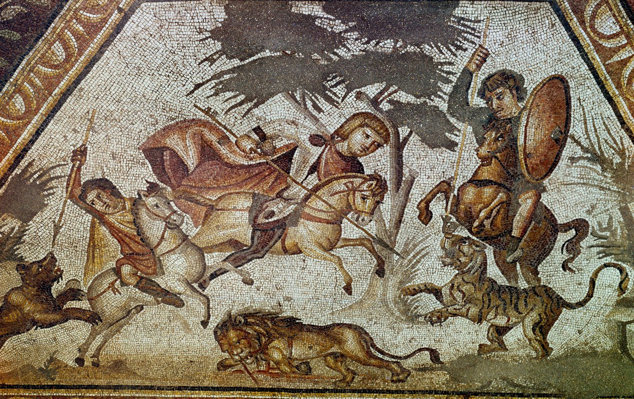 Arte romano: mosaico de las estaciones del patio de la villa de ...