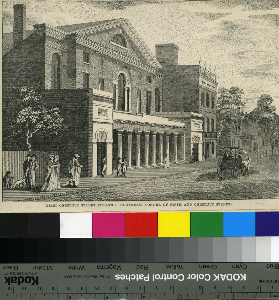 Primer Teatro de Chestnut Street, Esquina Noreste de Fifth y Chestnut ...