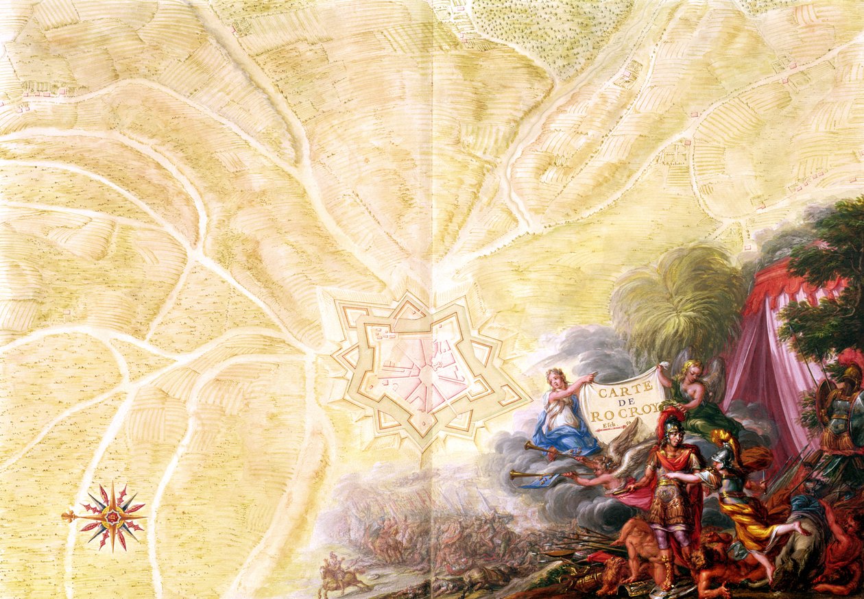 Ms 988 Tomo 3 fol.14 Mapa de Rocroi, de 'Atlas de Luis XIV', 1683-88