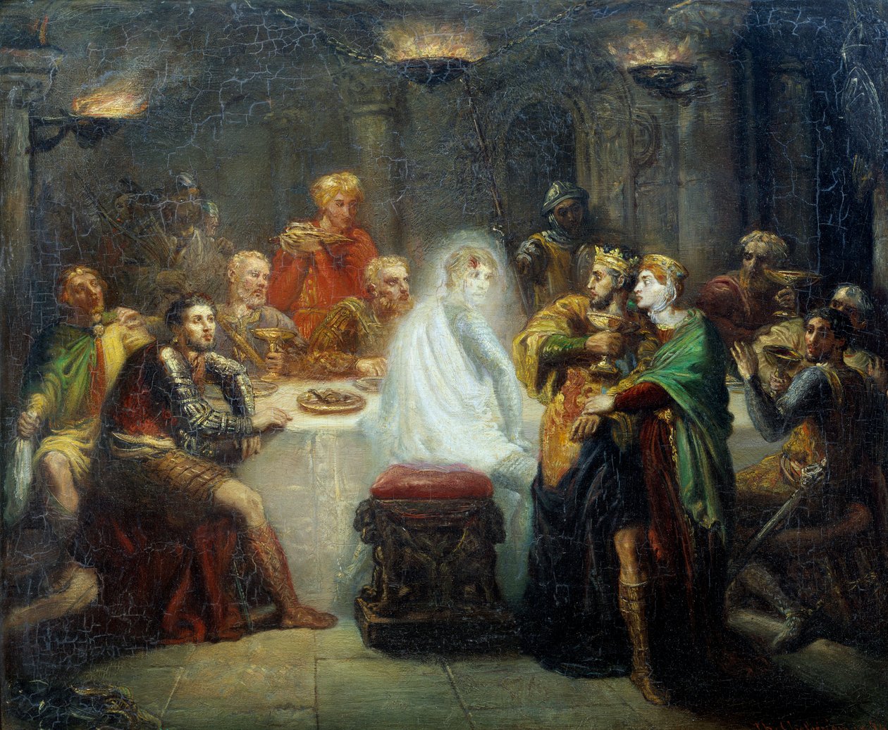 El espectro de Banco. Ilustración para la obra 'Macbeth' de William ...
