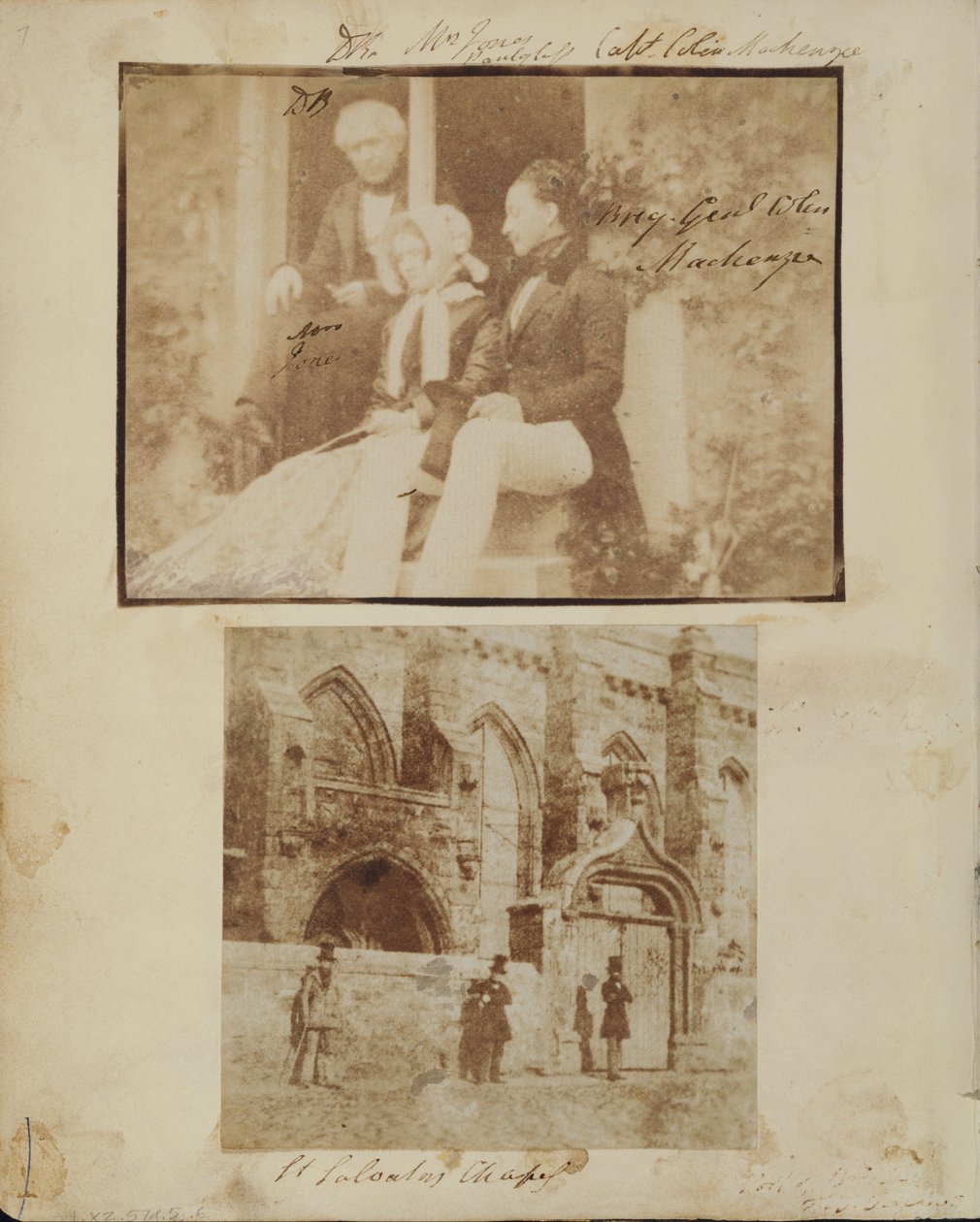 Retrato de grupo con Sir David Brewster, Sra. Jones y el Brigadier General Colin Mackenzie