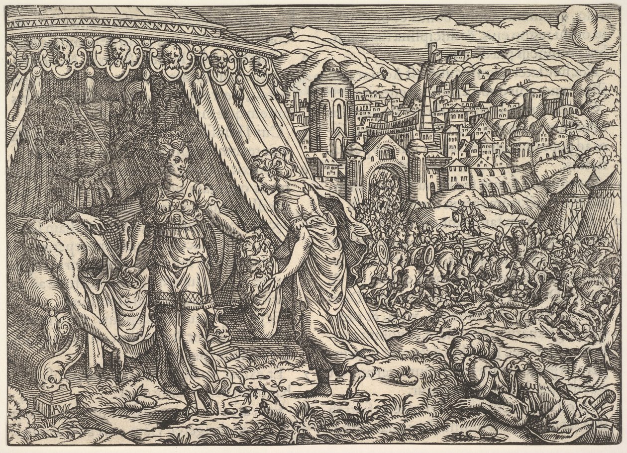 Judith y Holofernes, de Biblia, Frankfurt, 1564