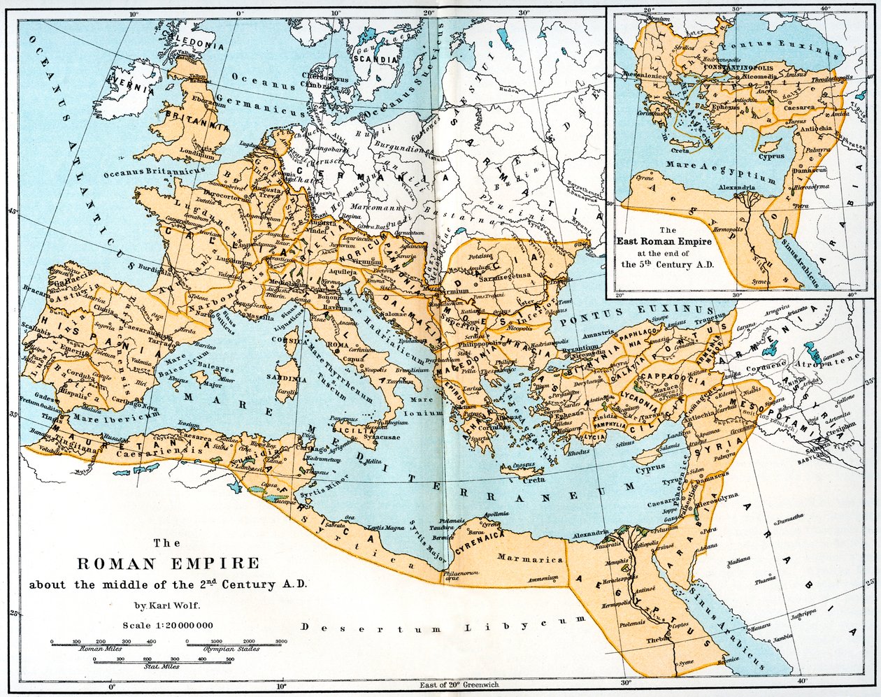 Mapa del Imperio Romano, siglo II d.C., 1902 | Unbekannt