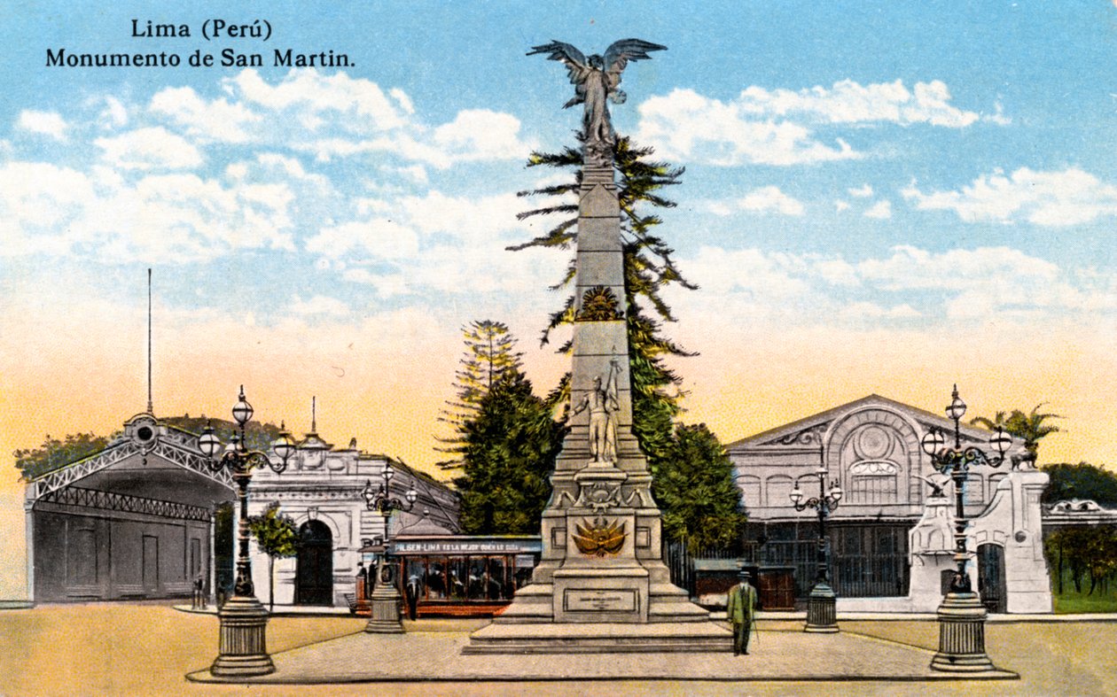 Monumento al General San Martín, Lima, Perú, principios del siglo XX