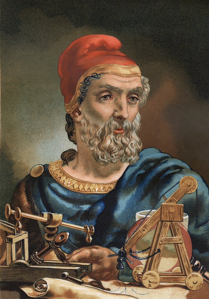 Retrato de Arquímedes, matemático y físico griego (La Ciencia y sus ...