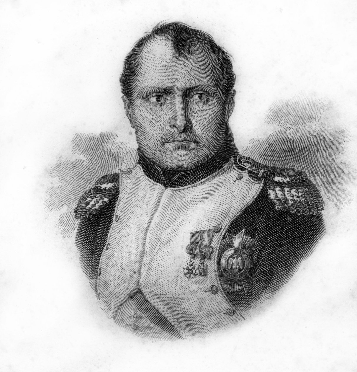 Retrato de Napoleón Bonaparte, grabado del siglo XIX