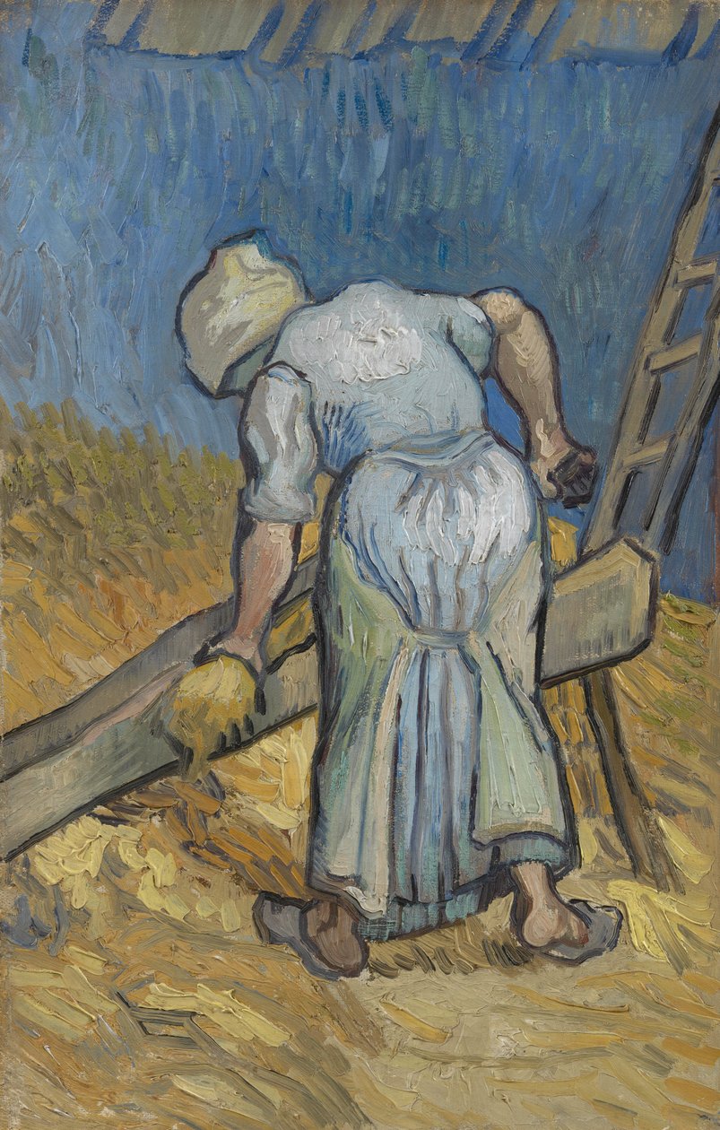 Campesina machacando lino | Vincent van Gogh