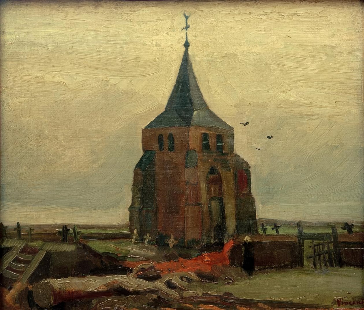 La vieja torre en el cementerio de Nuenen | Vincent van Gogh