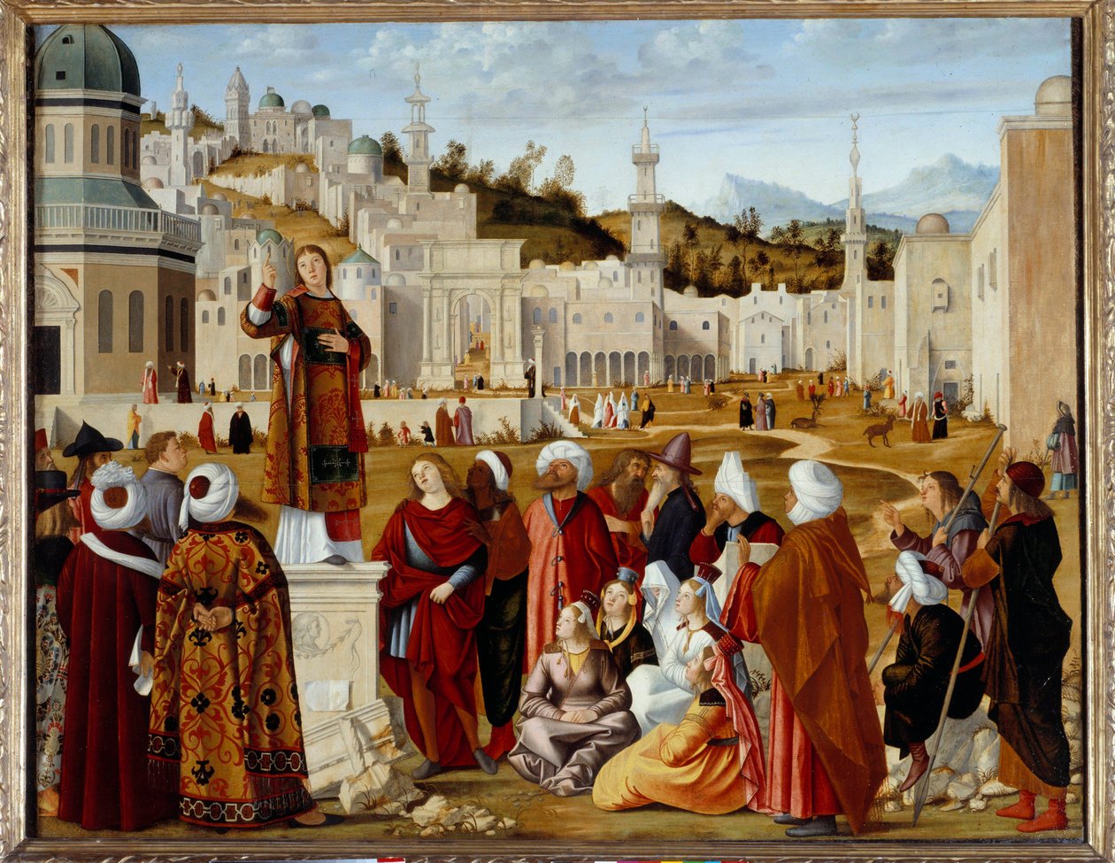 La predicación de San Esteban en Jerusalén (detalle)