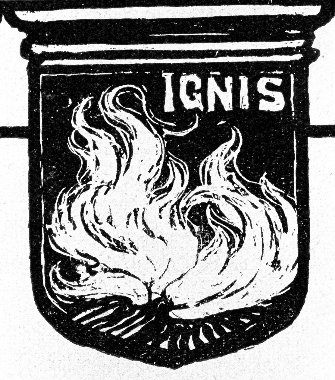 Los Cuatro Elementos. El Fuego. Xilografía de Walther PTTner