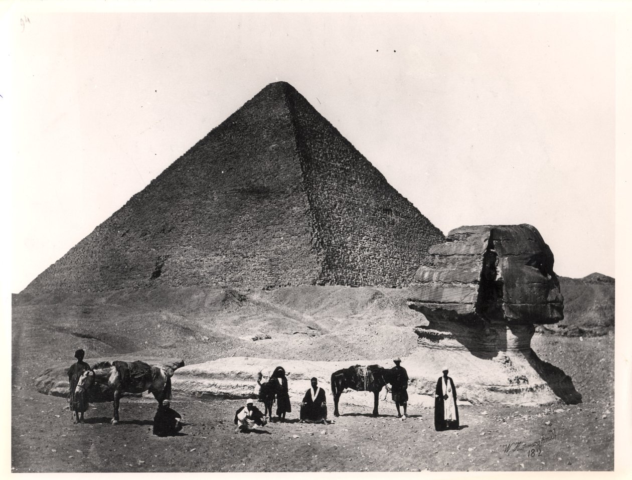 La Esfinge y la Gran Pirámide de Keops en Giza, c.1860