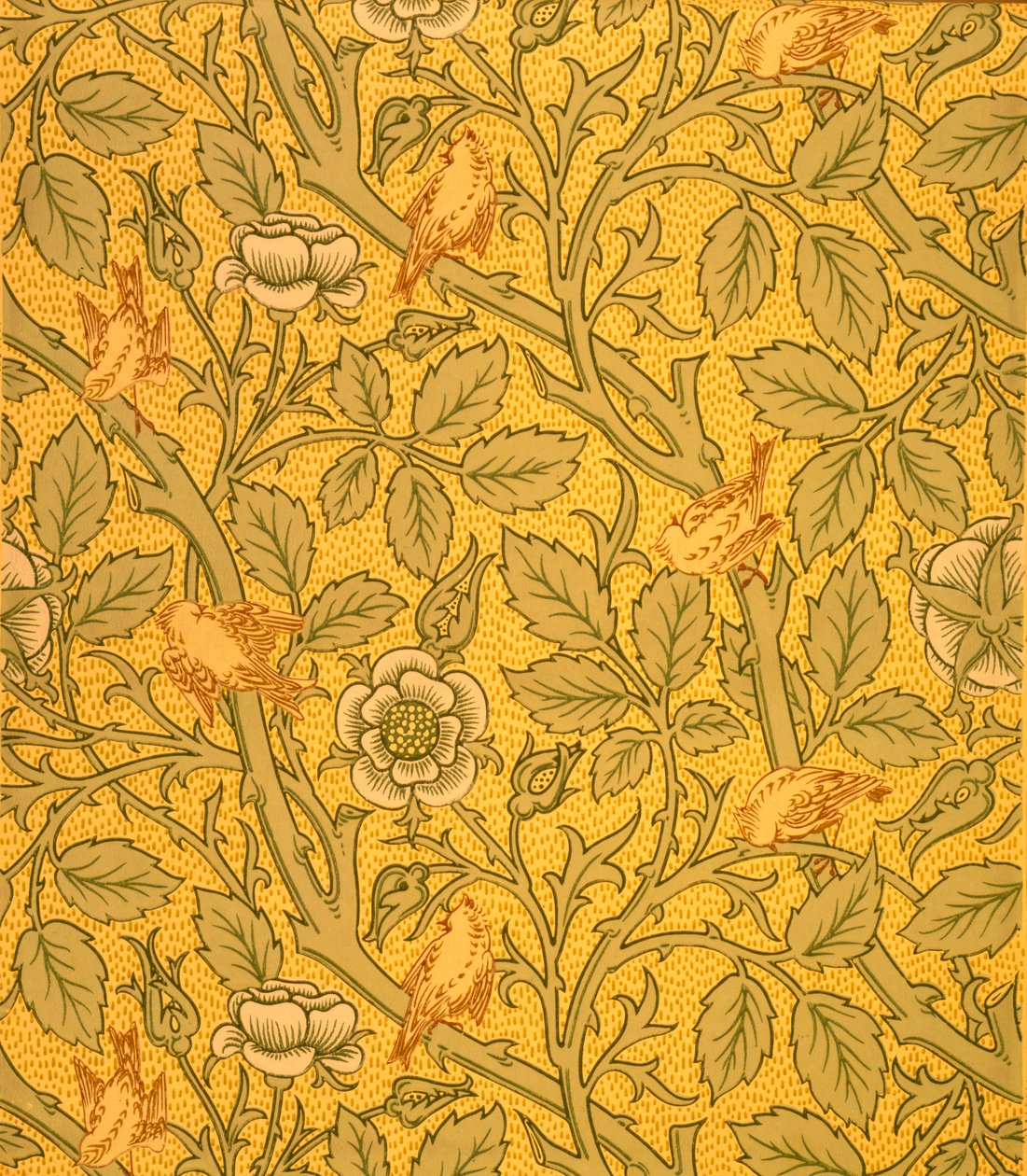 Diseño de papel tapiz de pájaros | William Morris