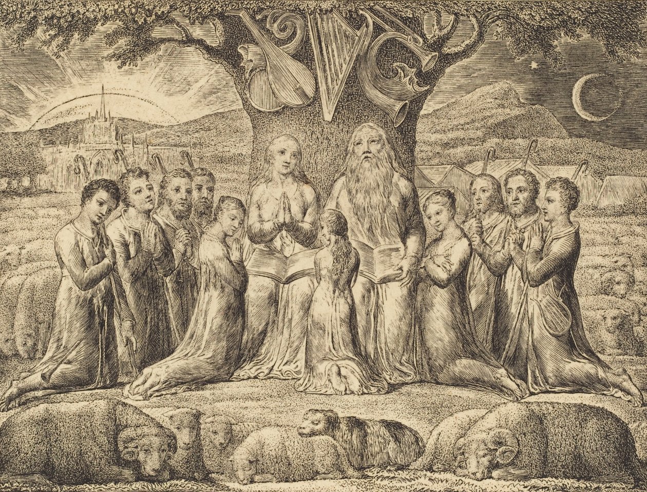 Job y su familia | William Blake | Impresión de arte