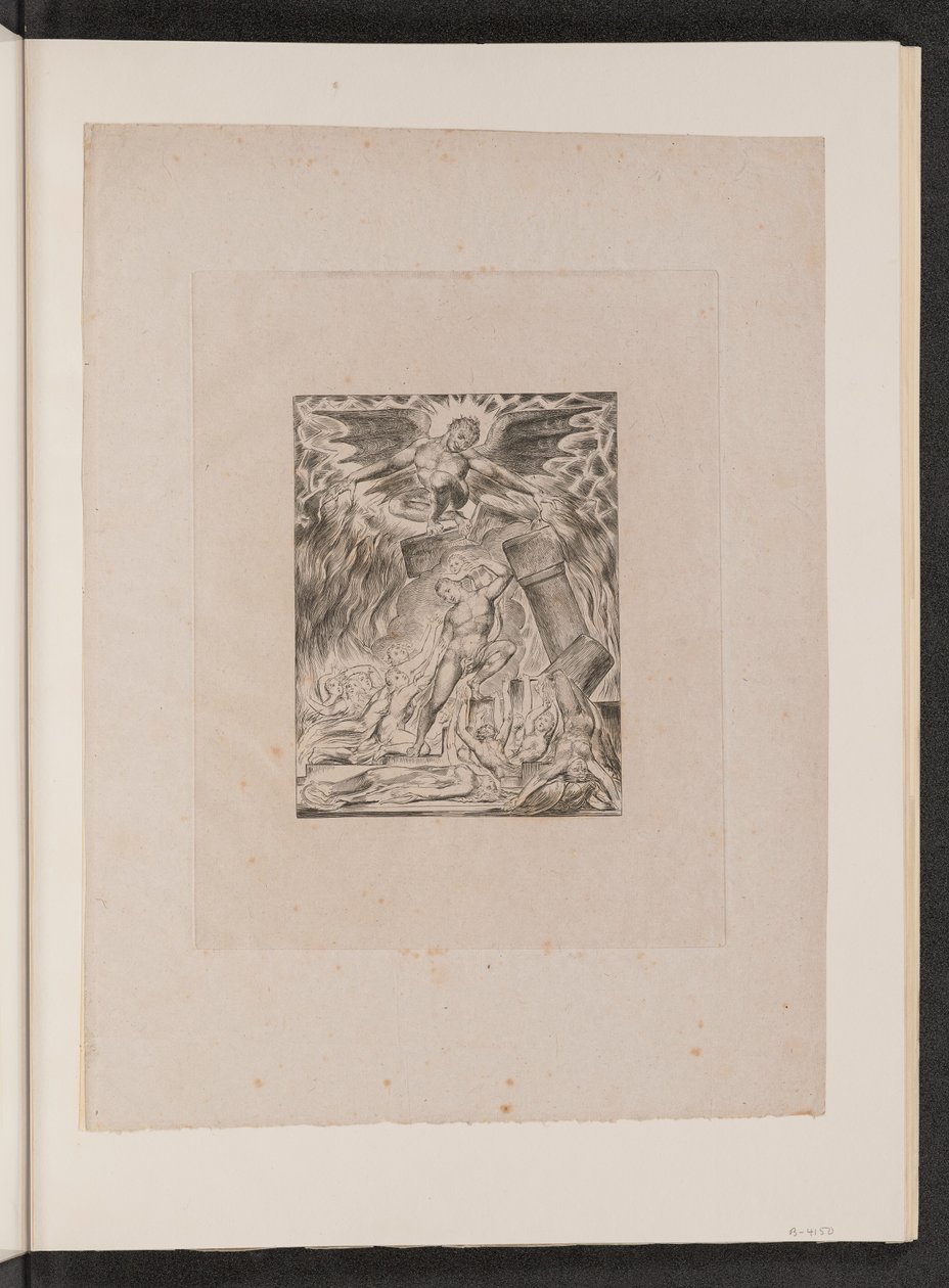 Los hijos e hijas de Job abrumados por Satanás