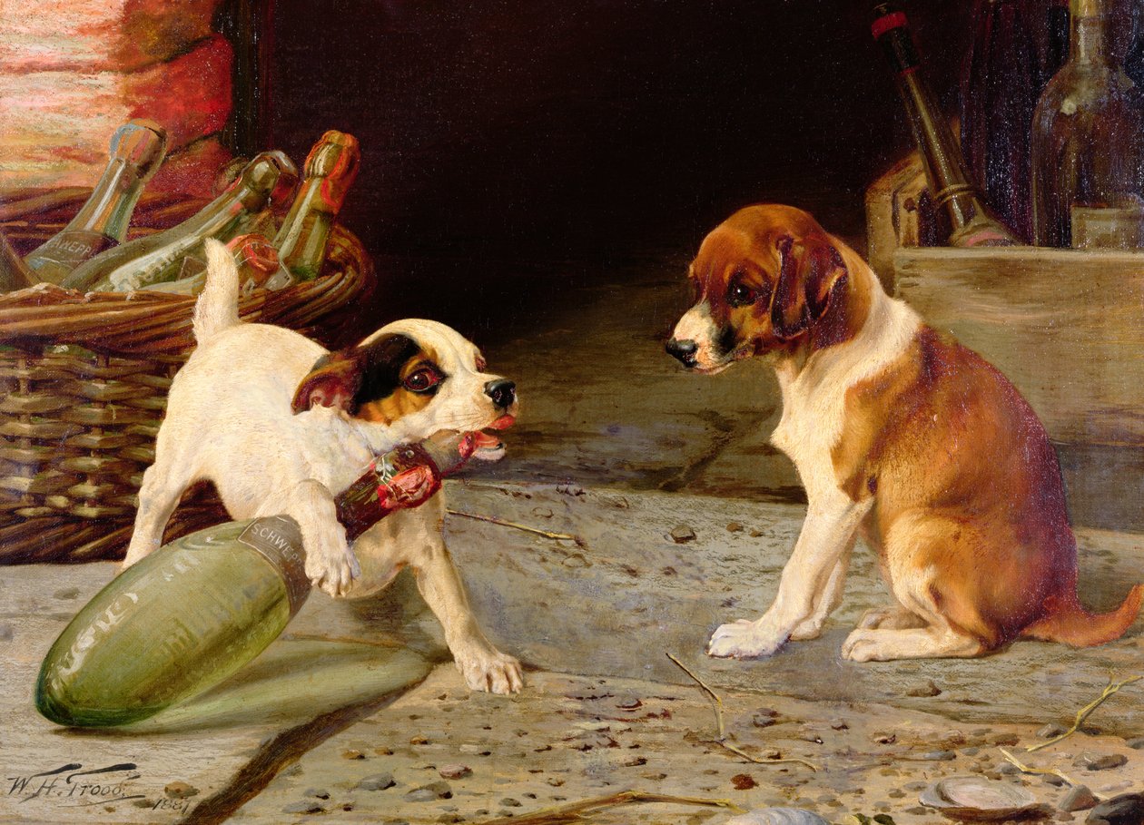 Descorchando la botella, 1887 | Impresión de arte