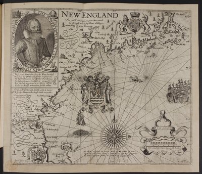 Retrato del Capitán John Smith. Una imagen de la costa de Nueva ...