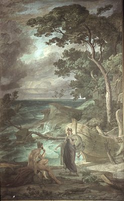 Llegada de Odiseo a la ninfa Calipso, Escenas de la Odisea