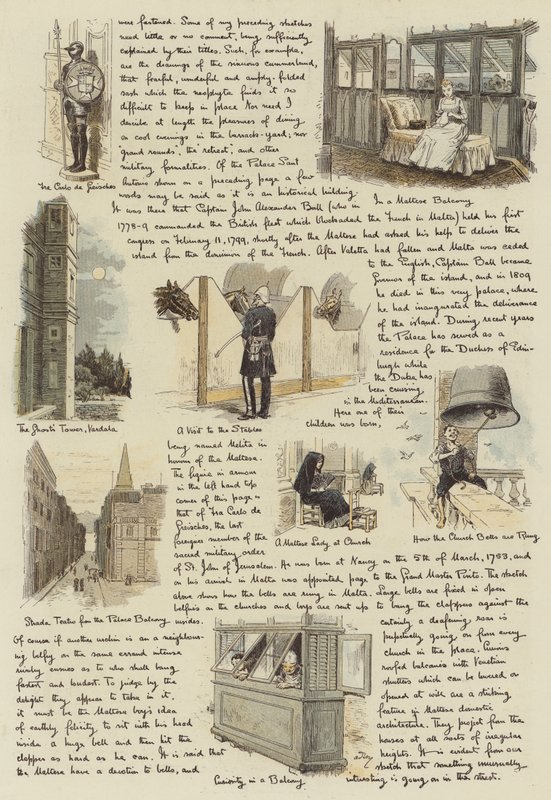 Las primeras impresiones de un subalterno de Malta (cromolitografía)