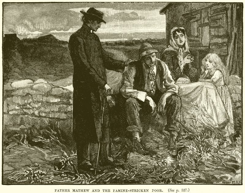 Padre Mathew y los pobres afectados por la hambruna