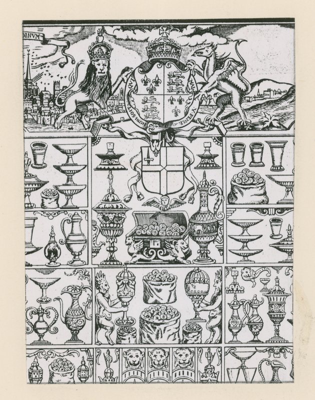 Plato de plata planeado como premios para la lotería de 1569