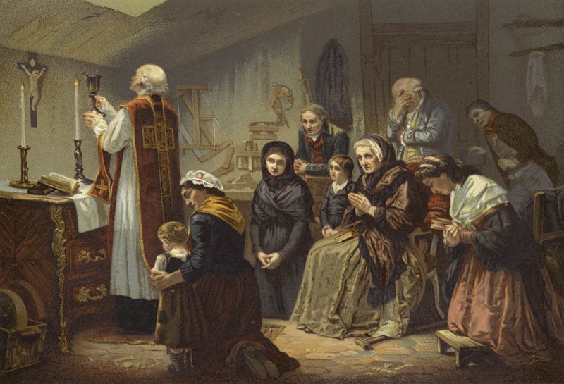 Una misa bajo el Terror, Francia, 1790s | French School