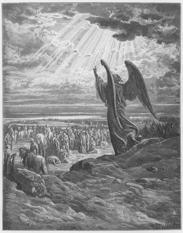 El ángel apareciendo a Josué | Gustave Dore