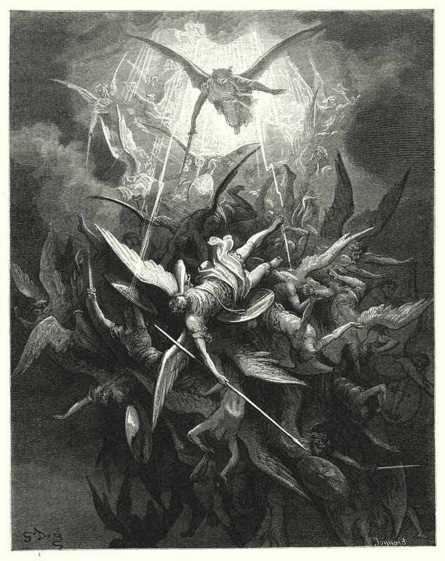 Ilustración de Gustave Doré para El Paraíso Perdido de Milton, Libro I ...