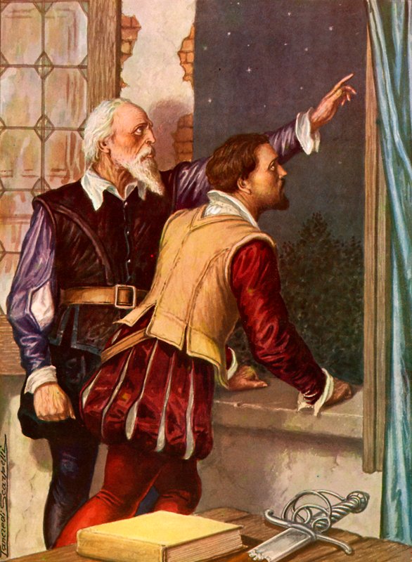 El astrólogo Micer Codro muestra a Vasco Núñez de Balboa la estrella de ...