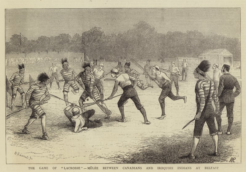 El juego de lacrosse, Melee entre canadienses e indios iroqueses en Belfast