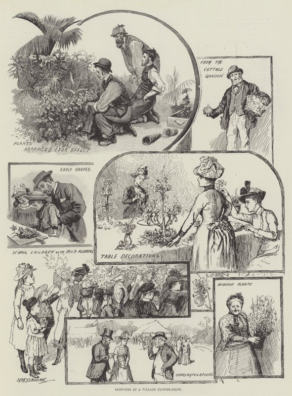 Bocetos en una Exposición de Flores del Pueblo